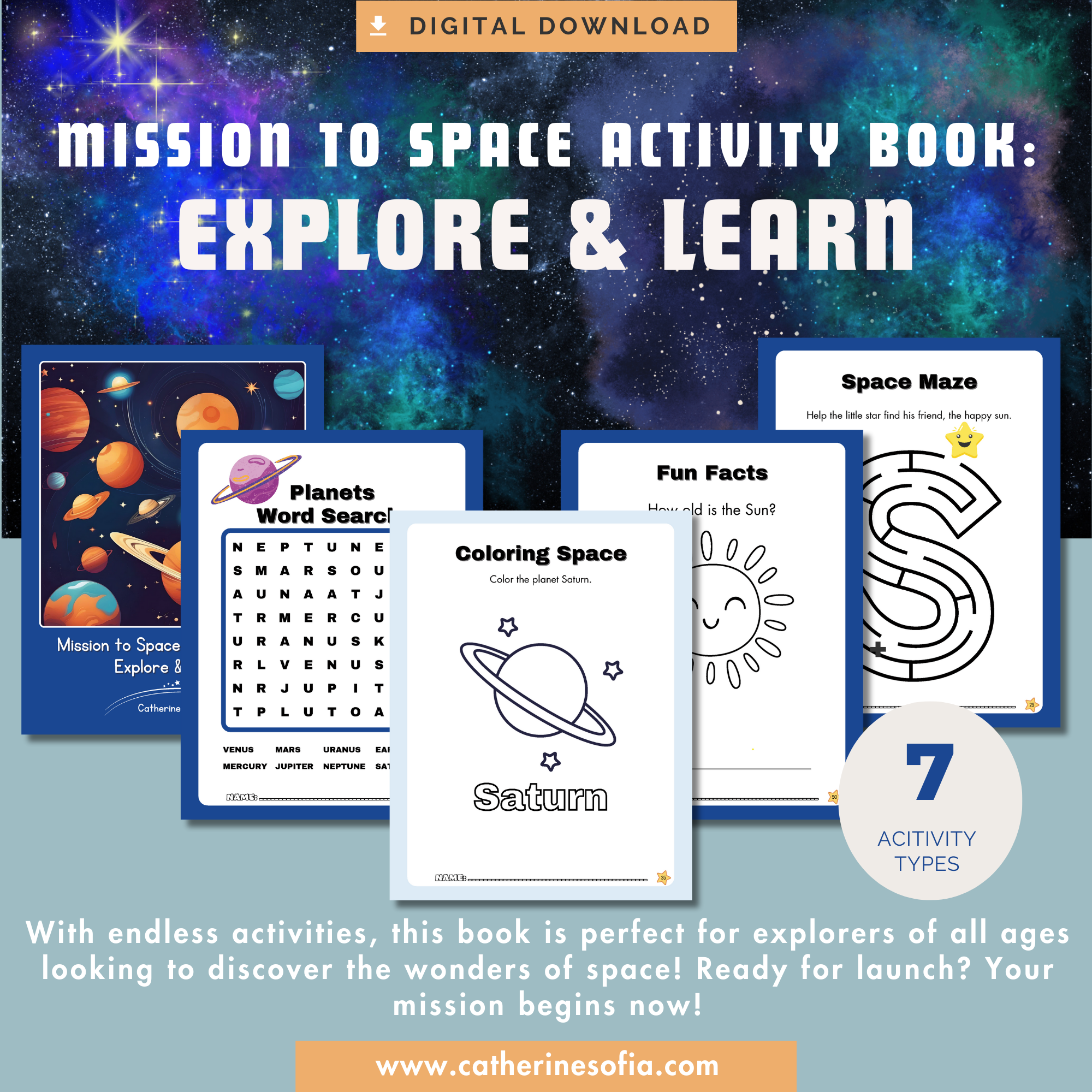 Mission to Space Activity Book: Explore & Learn – Catherine Sofia